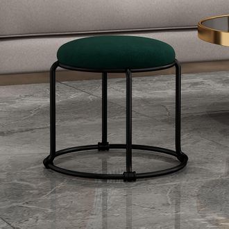 Generic Schminkstuhl mit schwarzen Beinen, Schminktischhocker - moderner Frisiertischhocker, für Schminktisch, runde Sitzfläche - rückenfreie Akzentmöbel, für