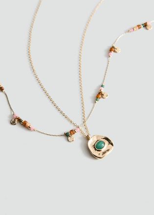 Mango Collier double combin&eacute; or - Femme - Taille unique - MANGO