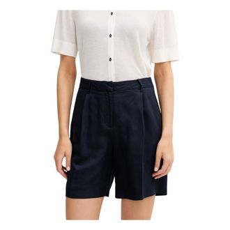 GANT Shorts ajust&eacute;s en lin m&eacute;lang&eacute; - Femme - Shorts - Bleu - Taille: 36 FR