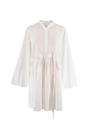 Chlo&eacute; Drawstring White Cotton Tunic Dress Size XS