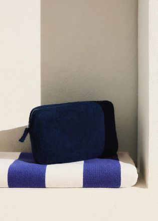 Mango Trousse en coton bouclette bleu marine - Home - Taille unique - MANGO HOME