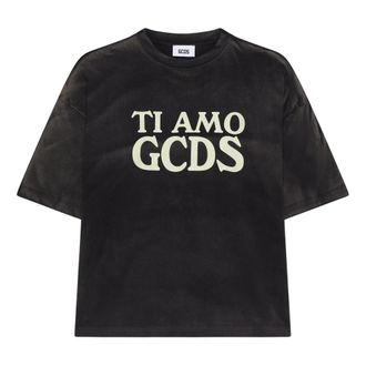 GCDS Ti Amo Oversize T-Shirt - - Tops - Herren - Schwarzk - XS