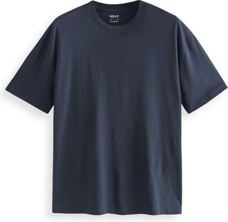 Next Herren Locker Rundhals-T-Shirt im Relaxed Fit Blau-Marine XL