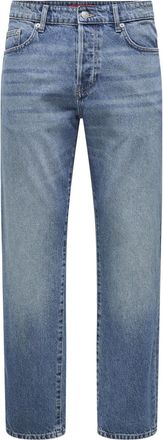 Only & Sons Herren Onsedge Straight Box Tai DNM Mu Otl, Medium Blue Denim, Bundweite: 84 cm, beinl&auml;nge: 81 cm