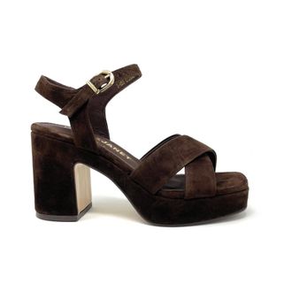 Janet & Janet Femme, Chaussures, Brun, Taille: 38 EU Sandales &agrave; plateforme et talon bloc