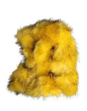 Dolce & Gabbana Yellow Modacrylic Fur Women Bucket Capello Hat Acetate