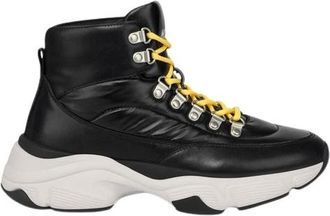 Love Moschino Femme, Chaussures, Noir, Taille: 39 EU Baskets montantes en cuir de veau et nylon