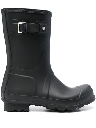 Hunter bottines de pluie &agrave; enfiler &agrave; d&eacute;tail de logo - Noir