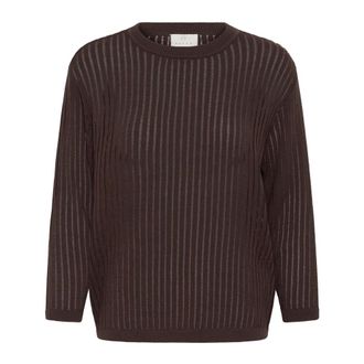 Kaffe Maille &agrave; col rond - Femme - Pulls - Brun - Taille: 36 FR