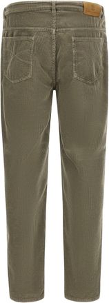 Brunello Cucinelli Pure Cotton Corduroy Trousers - Olive Green