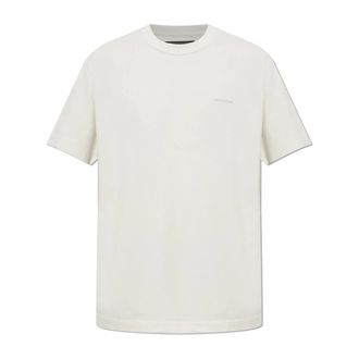 Woolrich Homme, Tops, Beige, Taille: XL T-shirt avec logo brod&eacute;