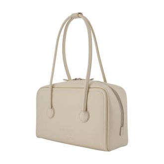 Margesherwood Womens Soft Cowhide Leather Shoulder Bag Beige