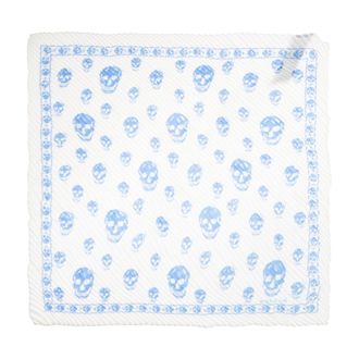 Alexander McQueen Pleated Skull Scarf - - Accessories - Damen - Blau - ONE SIZE