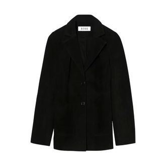 R&oacute;he Femme, Vestes, Noir, Taille: 42 FR Hw25 Veste Blazer Cintr&eacute;e en Daim