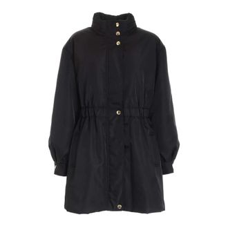 Moschino Stilvolle schwarze Charms Parka mit Puff&auml;rmeln - - Coats - Damen - Schwarzk - L