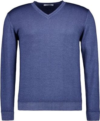 Daniele Fiesoli Herren Pullover blau Merinowolle unifarben