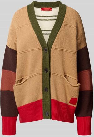 Max & Co. Cardigan aus Schurwolle mit Label-Patch
