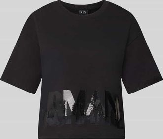 A|X Armani Exchange T-Shirt mit Paillettenbesatz