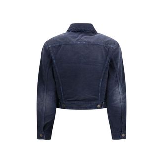 Balenciaga Womens Blue Cotton Denim Jacket Clothing