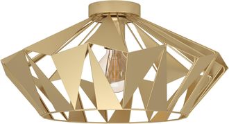 Eglo Deckenlampe Carlton, Deckenleuchte im Retro Design, Vintage Wohnzimmerlampe aus Metall in Gold, Lampe Decke, Flurlampe mit E27 Fassung