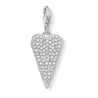 Thomas Sabo Herz Charm Anh&auml;nger mit wei&szlig;em Zirkonia - - Accessories - Damen - Grau - ONE SIZE