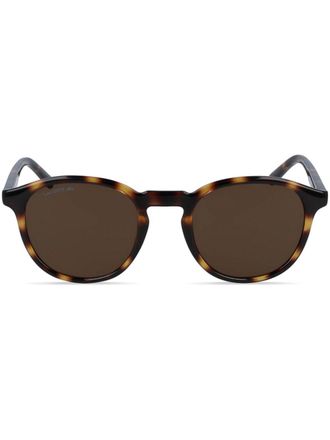 Lacoste lunettes de soleil &agrave; monture ronde - Marron