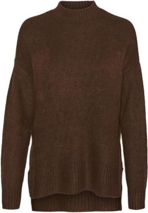 Vero Moda Vmlefile Oversize Boxy Blouse Noos Sweater, Pinecone/Detail:w. Melange, M Femme