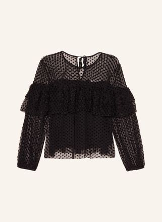 BA&SH Ba&Sh Blusenshirt Raff Mit Volants Und Samt schwarz