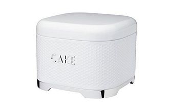 KitchenCraft LOVELLO KitchenCraft - Bo&icirc;te &agrave; G&acirc;teaux en INOX, Couvercle Refermable, Effet Relief, Collection, 26 x 26 x 19 cm - Blanc