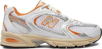 New Balance 530 Trainers, Chaussures Mode Casual Mode Running Unisexe, White Orange Silver, 39.5 EU