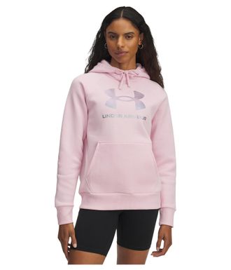 Under Armour Damen Rival Fleece Shimmer Hoodie, Prime Pink/Irisierend, XS