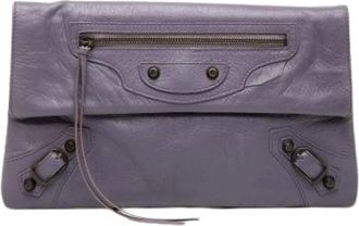 Balenciaga Pre-owned Motocross Envelope Clutch - Femme - Pre-owned - Violet - Taille: ONE Size