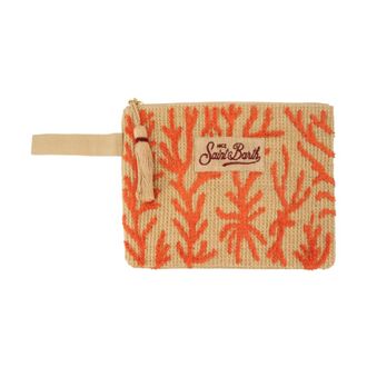 MC2 Saint Barth Femme, Sacs, Beige, Taille: ONE Size Jute Envelope Clutch