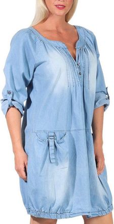 Malito more than fashion Jeanskleid malito Damen Jeanskleid, Maxikleid mit Taschen, schickes Freizeitkle Sommerkleid Strandkleid Einheitsgr&ouml;&szlig;e