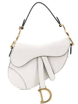 Dior mini sac port&eacute; &eacute;paule Saddle Handbag - Blanc