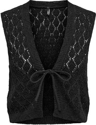 Only Onlchili S/L String Cardigan KNT Nca, Noir, M Femme