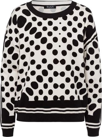 Tuzzi Nero Statement Strickpullover mit Punkten & Streifen - - Knitwear - Damen - Schwarzk - L