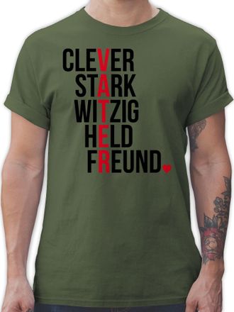 Shirtracer T-Shirt Herren - Geschenk zum Vatertag - Vater - M - Army Gr&uuml;n - Tshirt Papa Vatertagsgeschenk Vatertagsgeschenke Shirt ist der Beste vatertagstshirt 