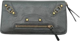 Balenciaga Portefeuille zipp&eacute; Continental City doccasion - Femme - Pre-owned - Gris - Taille: ONE Size