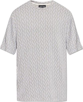 Giorgio Armani Homme, Tops, Gris, Taille: XL T-Shirt &agrave; motifs