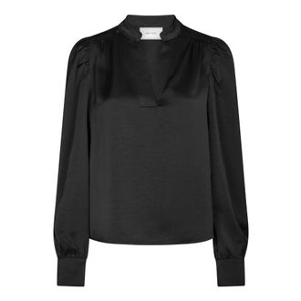 Neo Noir Femme, Blouses et Chemises, Noir, Taille: 38 FR Rosslyn Heavy Sateen Blouse