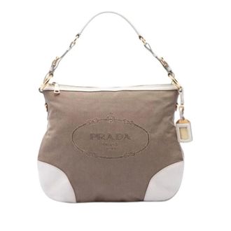 Prada Sac bandouli&egrave;re en toile Pre-owned - Femme - Pre-owned - Beige - Taille: ONE Size