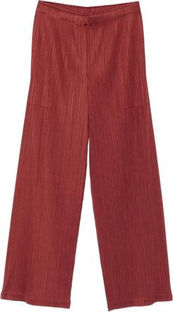 Pleats Please Issey Miyake pantalon à design plissé - Marron