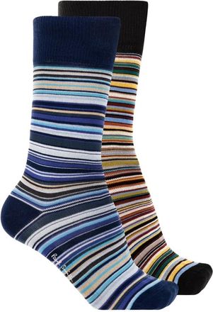 Paul Smith Homme, Sous-v&ecirc;tements, Multicolore, Taille: ONE Size Lot de 2 paires de chaussettes Signature Stripe