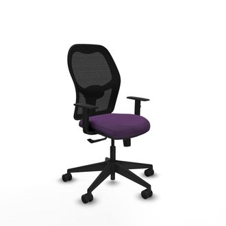 Piqueras y Crespo Violetter Schreibtischstuhl mit 1D-Armen, h&ouml;henverstellbare Lendenwirbelst&uuml;tze, ausgestattet mit 3 Positionen und Schneideschaum, Schwarz/Violett