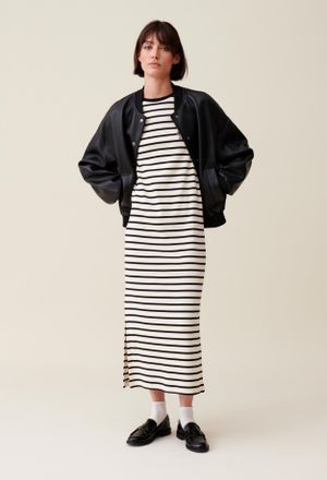 Claudie Pierlot Robe Jean Toto ray&eacute;e midi