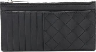 Bottega Veneta porte-monnaie en cuir Intrecciato (2012-2025) - Noir