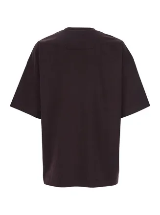 Juun.J Mens Bordeaux T-Shirt With Embroidered Logo Cotton T-Shirts And Polos