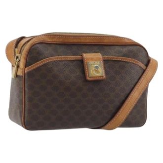 Celine Pre-owned Vintage Macadam Canvas Shoulder Bag - Femme - Pre-owned - Brun - Taille: ONE Size