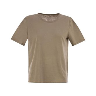 Majestic Filatures Basic Rundhals-T-Shirt - - Tops - Damen - Beige - M